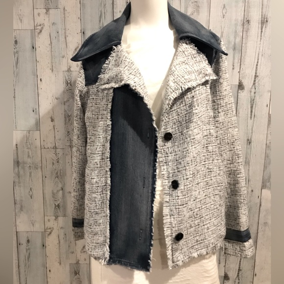 Violet Ruby | Jackets & Coats | Nwot Violet Ruby Tweed And Denim Jacket | Poshmark
